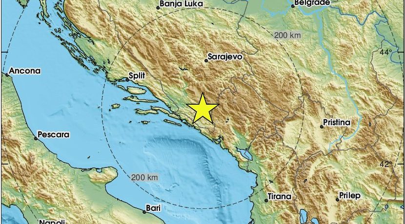 Potres magnitude 3,5 Richtera pogodio BiH, a osjetio se i na području Dubrovnika: 'Dobro se ...