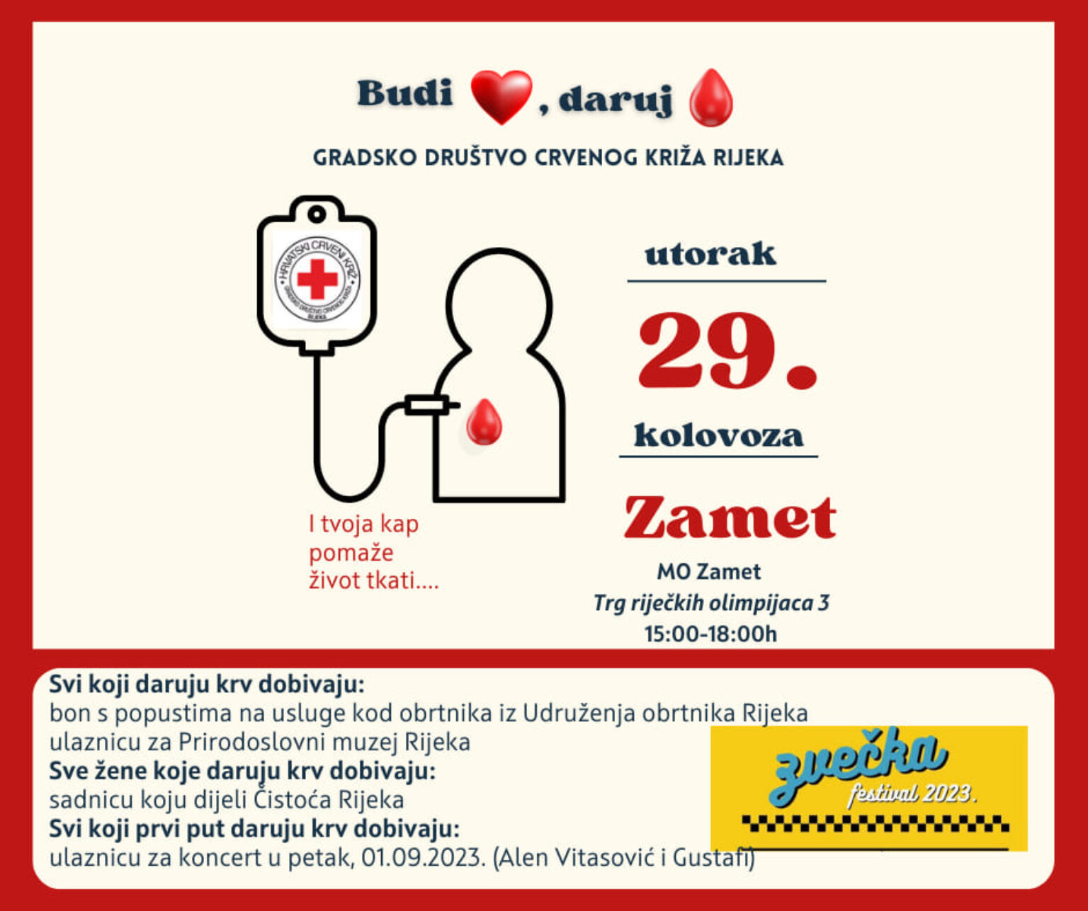 U utorak akcija darivanja krvi u MO Zamet, darivateljima na dar ...