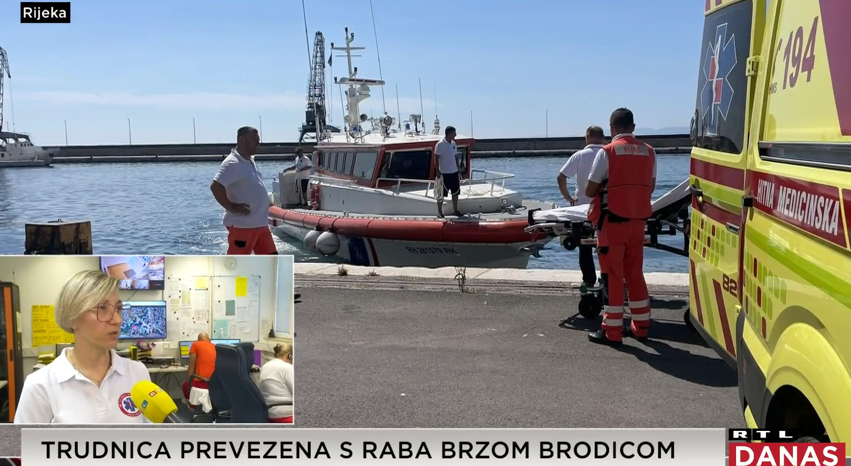 UŽIVO IZ RIJEKE Trudnica iz Raba brodicom HMP prevezena u KBC Rijeka - evo kako je sve prošlo ...